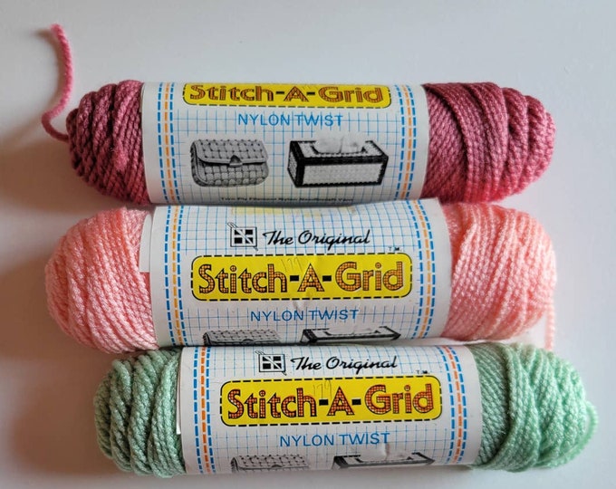 The Original Stitch a Grid Nylon Twist Yarn Lot of 3 Needle Craft ...