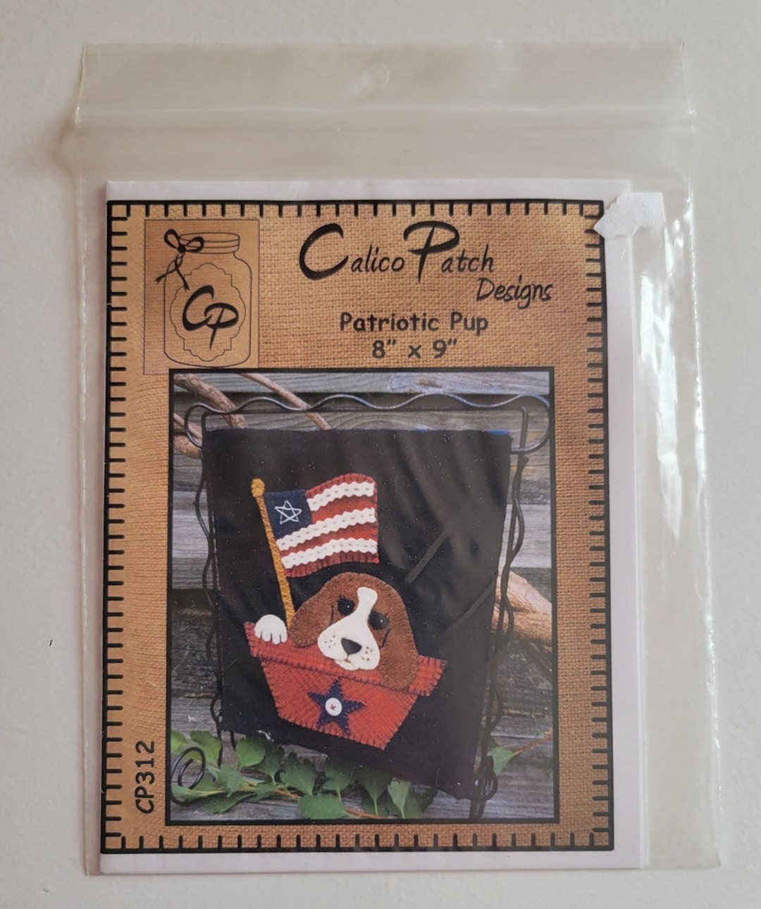 Calico Patch Designs Patriotic Pup Flag Pattern Uncut - Etsy