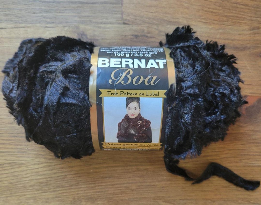 Bernat Boa Yarn in Raven Bulky Novelty Black - Etsy