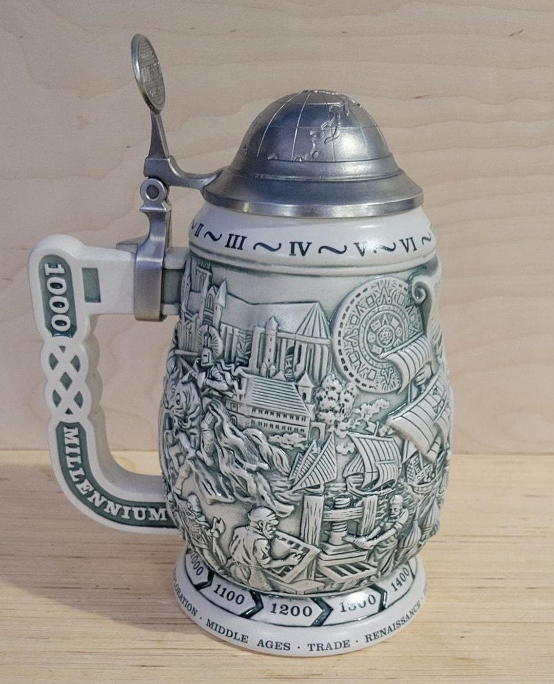 Avon Millenium 1000 Years of History Ceramic Beer Stein 1999 New in Box ...