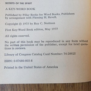 Secrets of the Spirit by Ray C Stedman 1977 Paperback - Etsy
