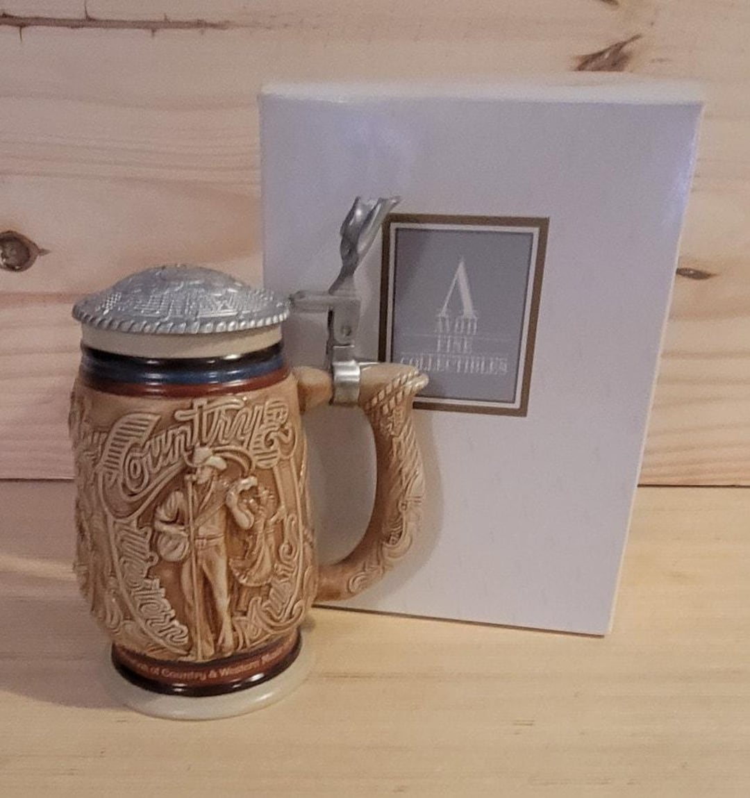 Avon Country & Western Music Ceramic Beer Stein 1994 New in Box - Etsy