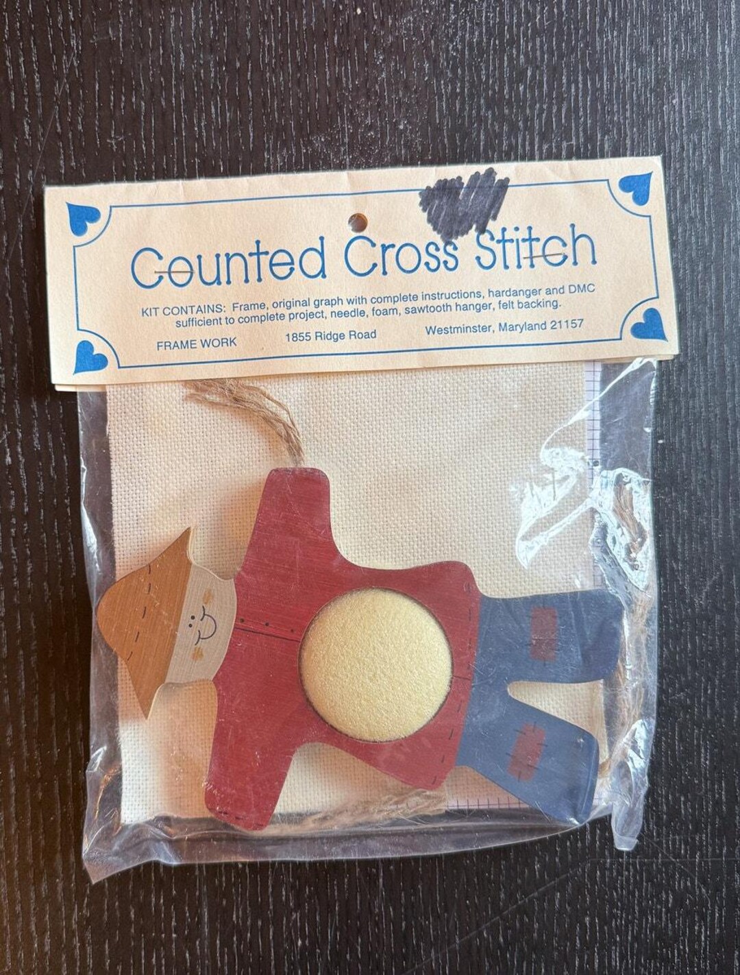 Counted Cross Stitch Scarecrow Wood Frame Kit NEW Frameworks - Etsy