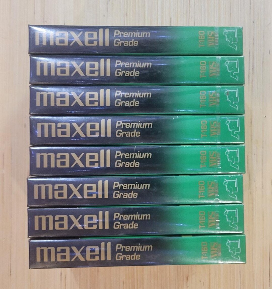 Lot of 8 Maxell Premium Blank T-160 VHS Video Tapes Sealed 8 Hour VCR ...