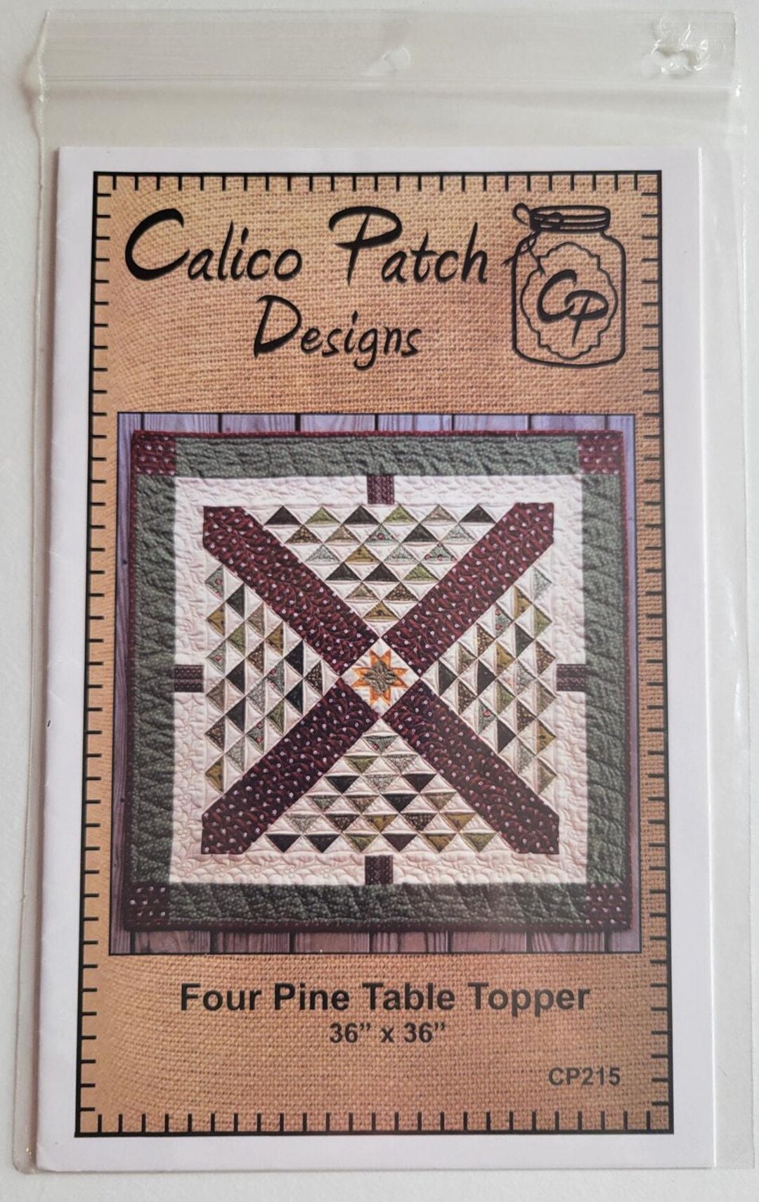 Calico Patch Designs Four Pine Table Topper Quilt Pattern UNCUT 2015 - Etsy