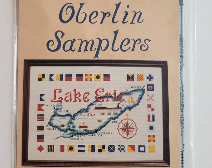 Oberlin Samplers Cross Stitch Pattern Lake Erie With Flags MM Waldock ...