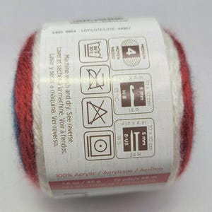 Red Heart Mini Yarn in Americana, Acrylic Worsted Yarn - Etsy