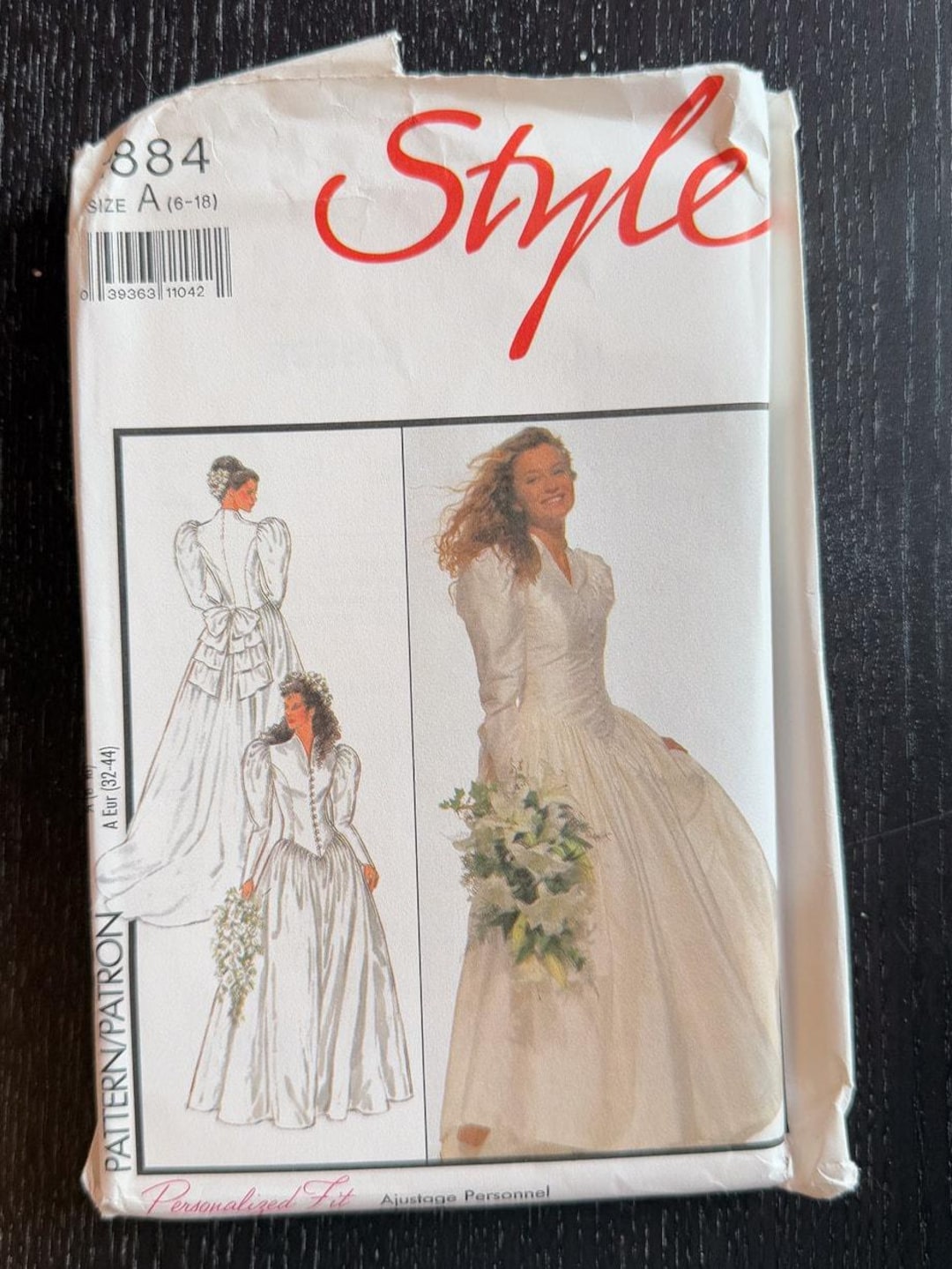 Style 1884 Wedding Dress Sewing Pattern Womens 6-18 UNCUT Vintage 1990 ...