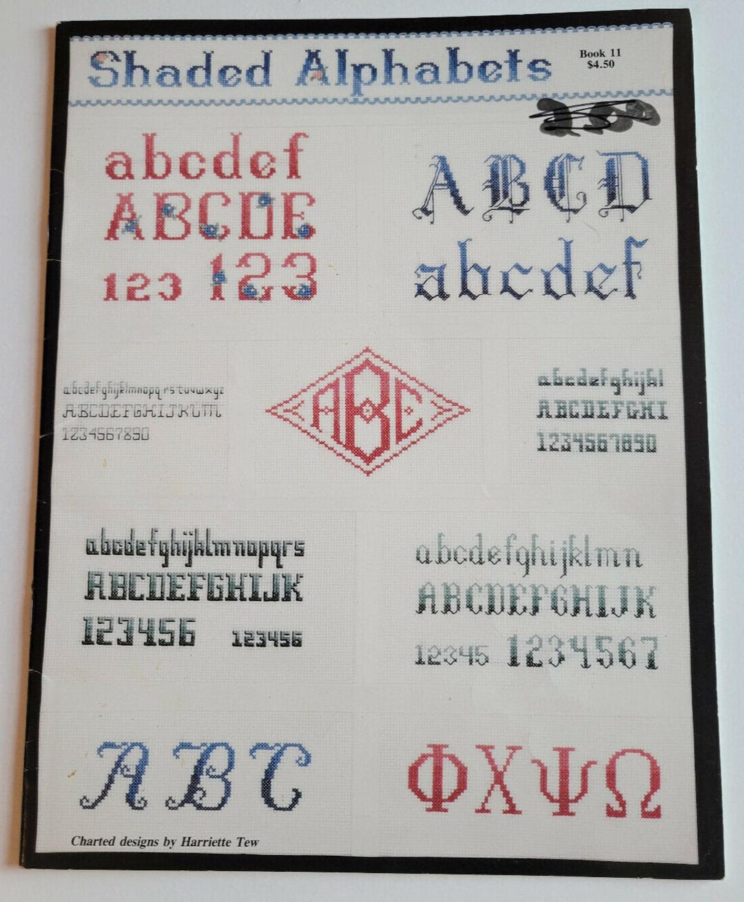 Shaded Alphabets Cross Stitch Pattern Book #11 Harriett Tew 1989 ...