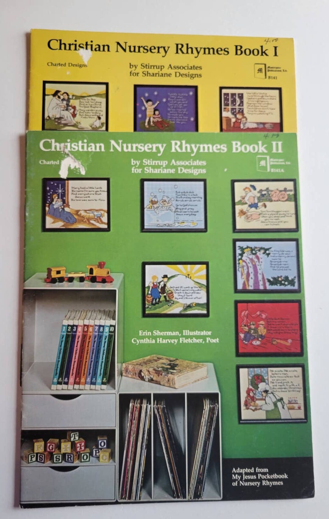Christian Nursery Rhymes Books Lot of 2 Cross Stitch Patterns Vintage ...