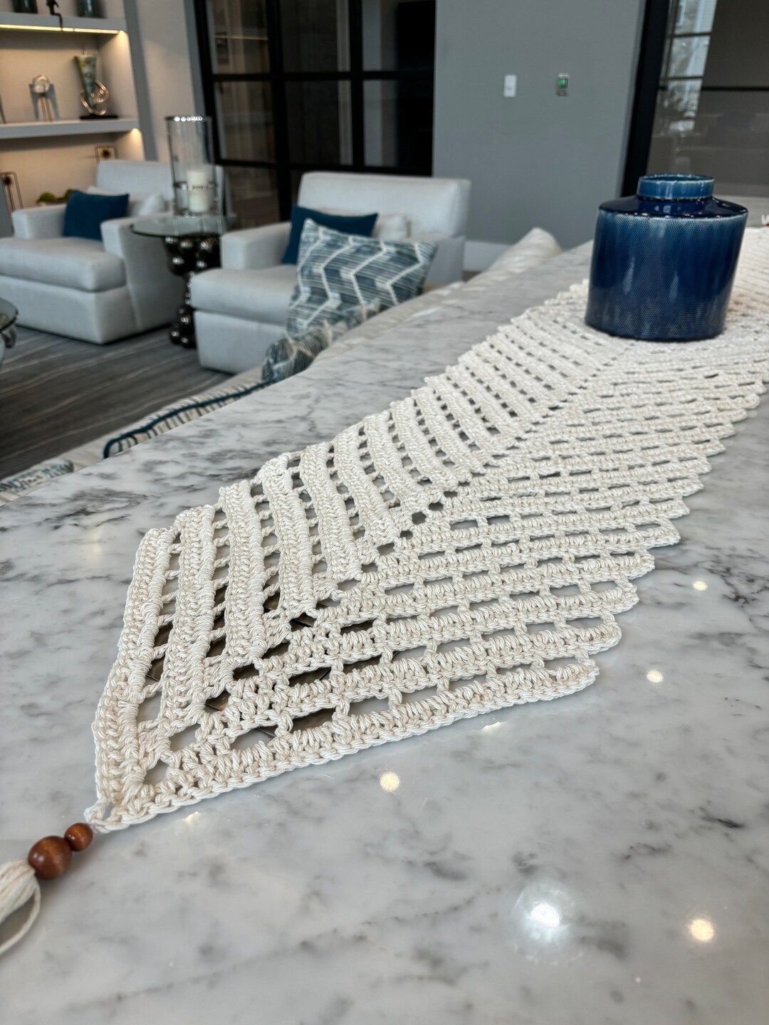 Cotton Crochet Table Runner - Etsy
