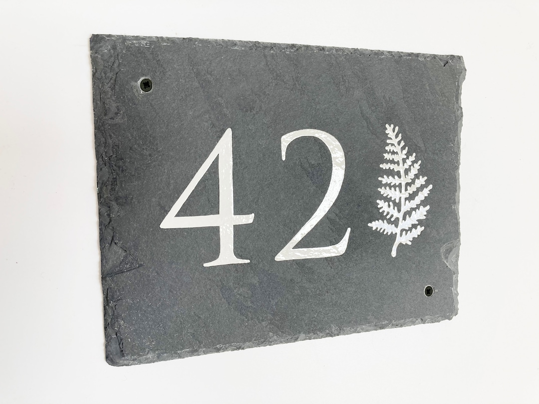 Hand Painted Slate House Numbers - Etsy UK