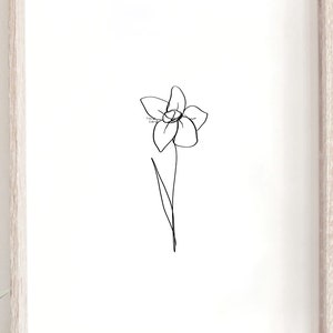 DIGITAL DOWNLOAD, March Birth Flower, Daffodil Drawing, Printable Wall ...