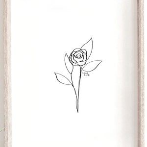 DIGITAL DOWNLOAD, June Birth Flower, Rose Drawing, Printable Wall Art ...