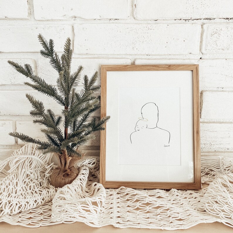 DIGITAL DOWNLOAD Angel Father Simple Line Art Print Bereaved | Etsy