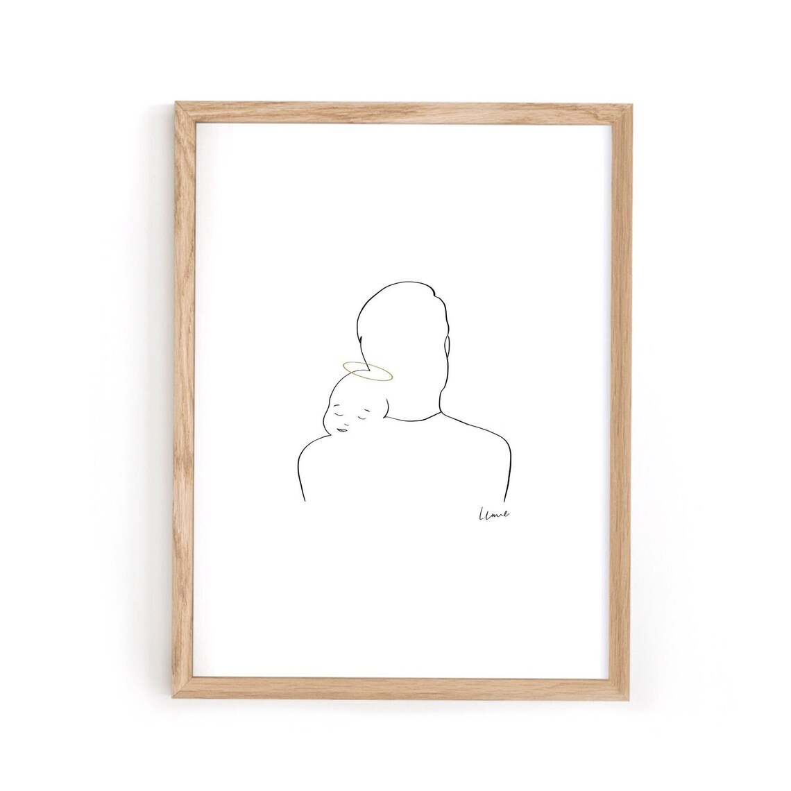 Angel Dad Line Art Physical Print by Liana Lane - Etsy