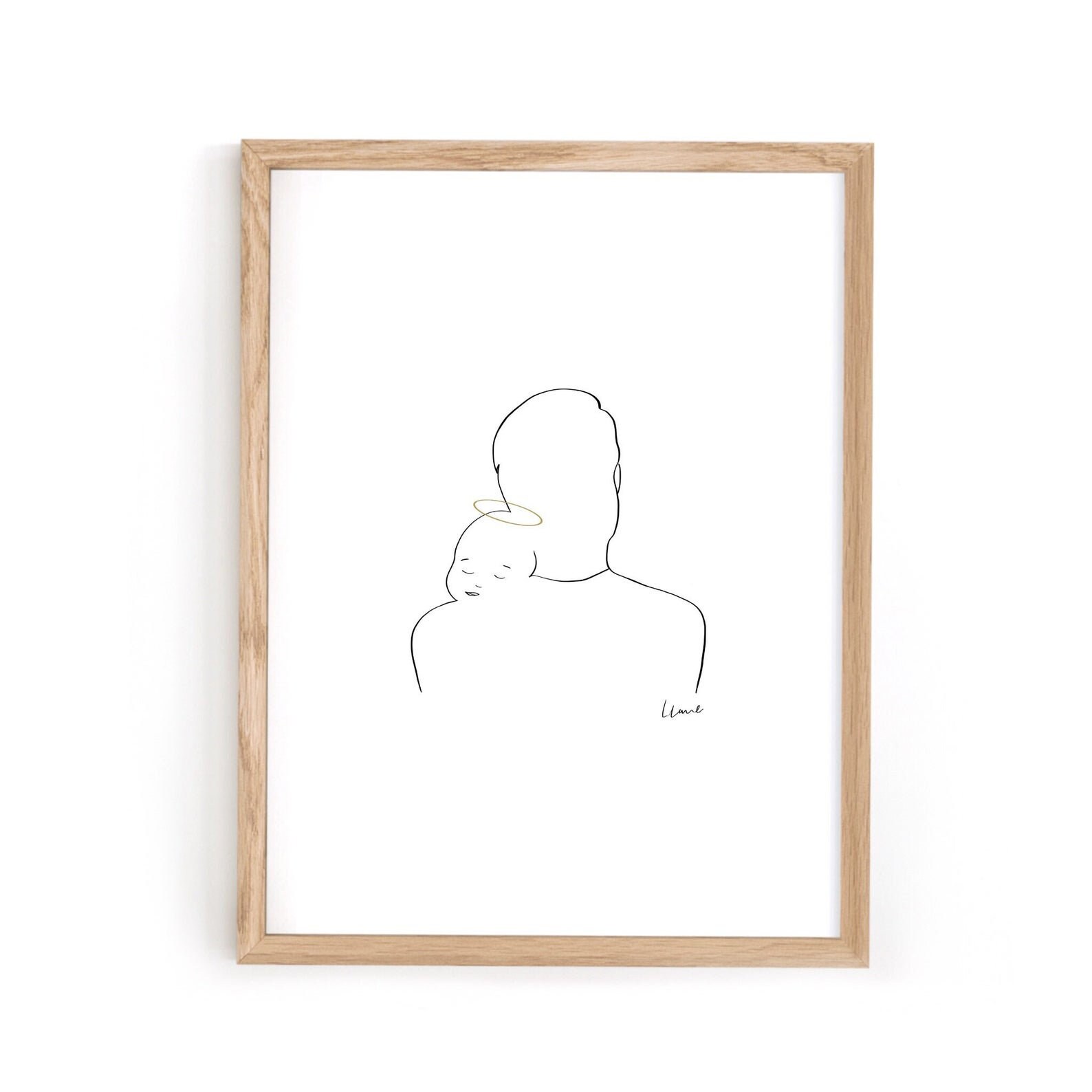 Angel Dad Line Art Physical Print by Liana Lane - Etsy