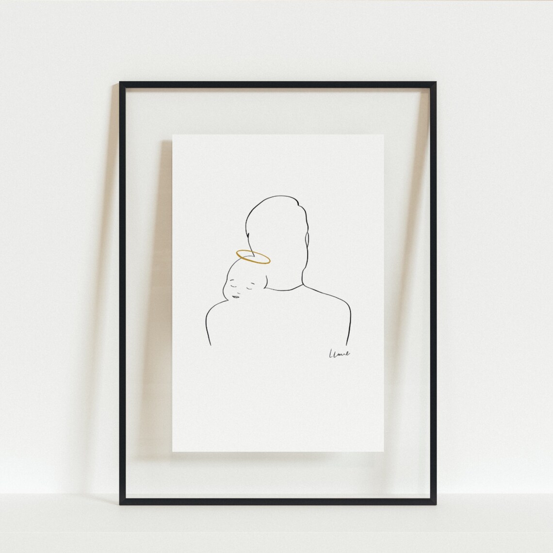Angel Dad Line Art Physical Print by Liana Lane - Etsy