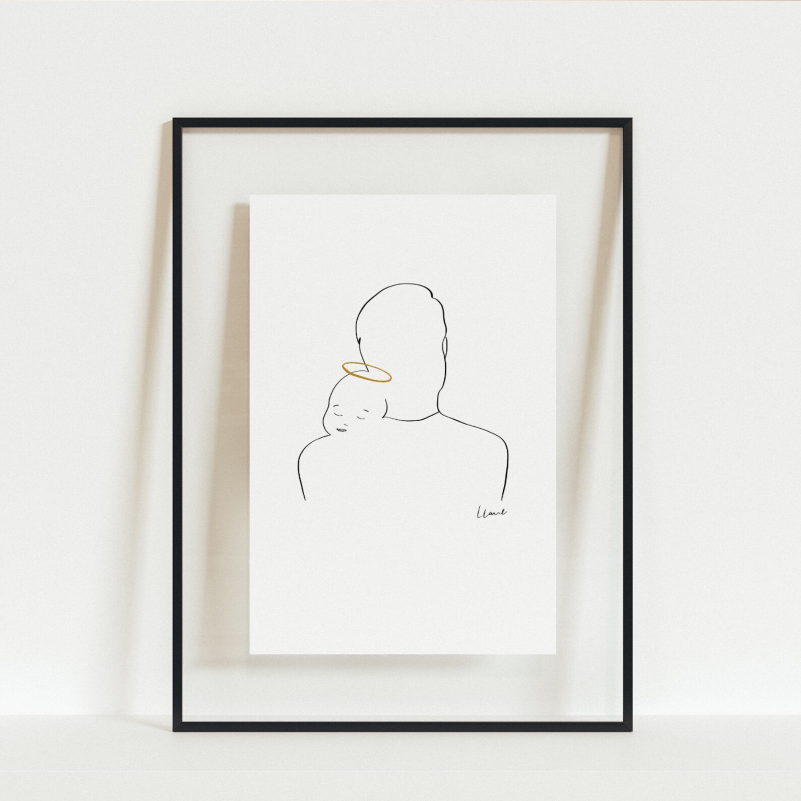 Angel Dad Line Art Physical Print by Liana Lane - Etsy