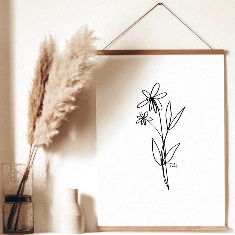 DIGITAL DOWNLOAD April Birth Flower Daisy Drawing Printable - Etsy