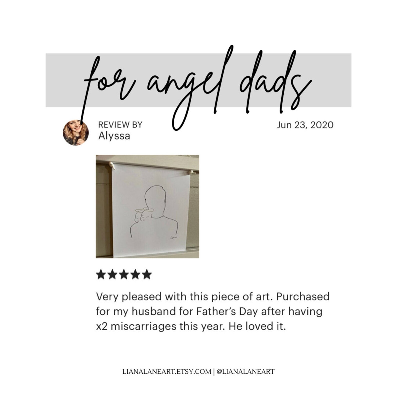 Angel Dad Line Art Physical Print by Liana Lane - Etsy