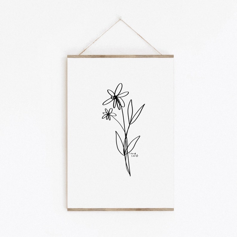 DIGITAL DOWNLOAD April Birth Flower Daisy Drawing Printable - Etsy