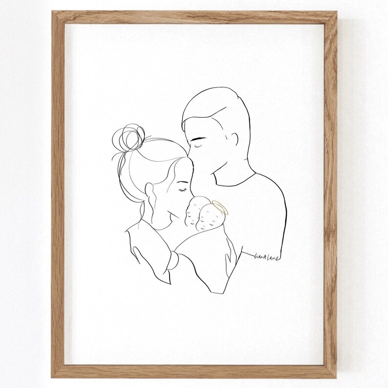 DIGITAL DOWNLOAD Rainbow Baby Family Line Art Miscarriage Art - Etsy