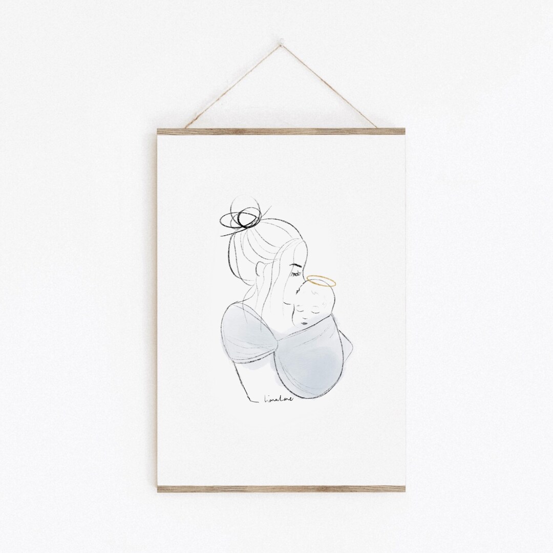 Angel Baby Boy Printable Art - Etsy