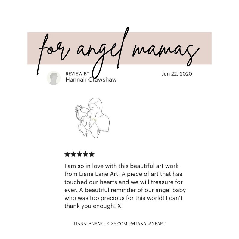 DIGITAL DOWNLOAD Angel Baby Family Portrait Line Art by Liana | Etsy