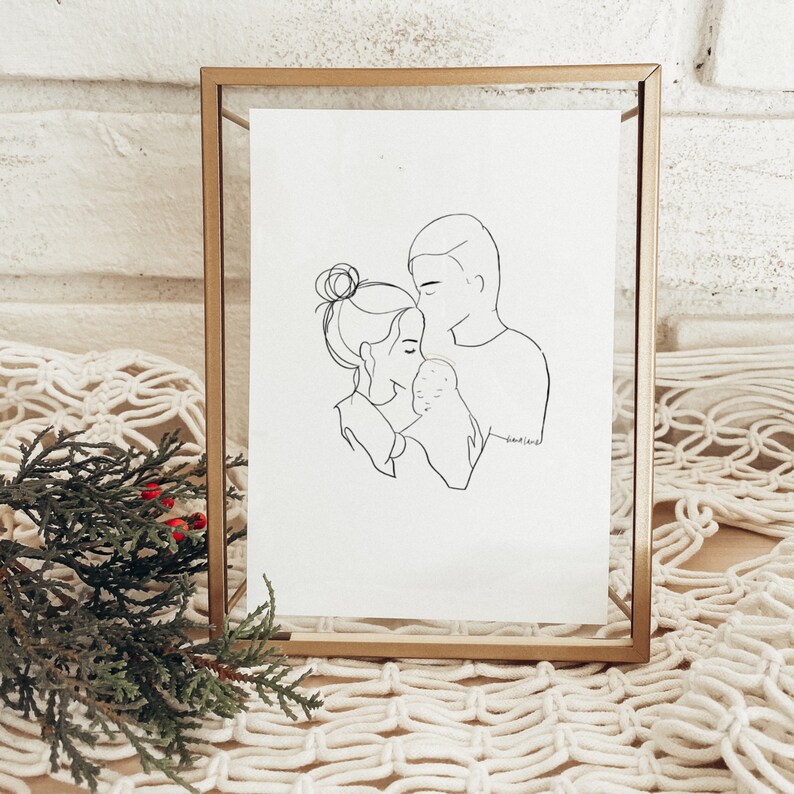 DIGITAL DOWNLOAD Angel Baby Family Portrait Line Art by Liana - Etsy