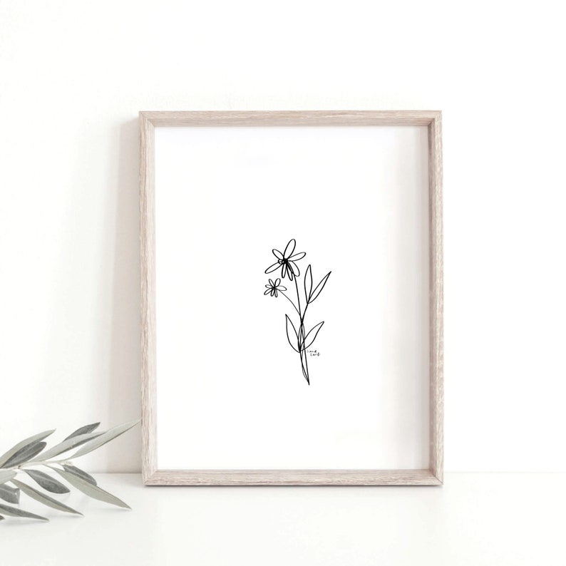 DIGITAL DOWNLOAD April Birth Flower Daisy Drawing Printable - Etsy