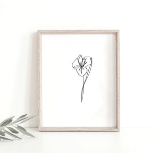 DIGITAL DOWNLOAD, February Birth Flower, Iris Drawing, Printable Wall ...