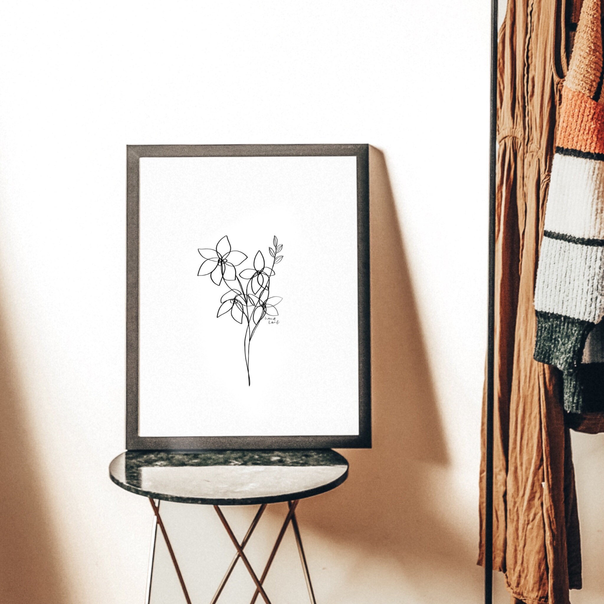 DIGITAL DOWNLOAD July Birth Flower Larkspur Flower Drawing - Etsy