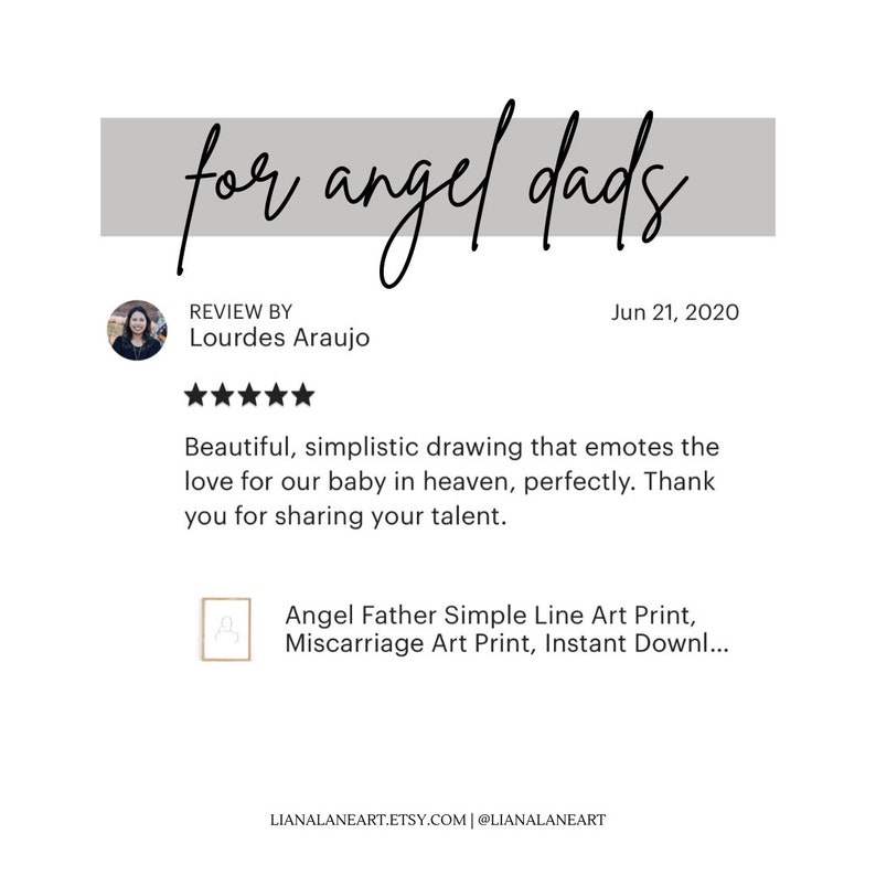 Angel Dad Line Art Physical Print by Liana Lane - Etsy