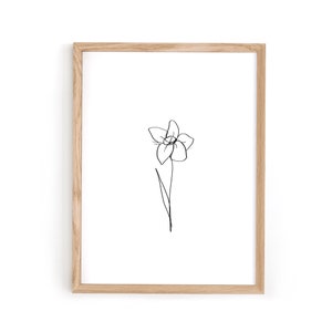 DIGITAL DOWNLOAD, March Birth Flower, Daffodil Drawing, Printable Wall ...