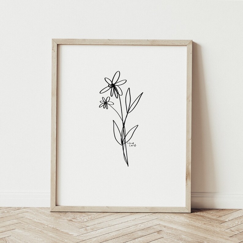 DIGITAL DOWNLOAD April Birth Flower Daisy Drawing Printable - Etsy