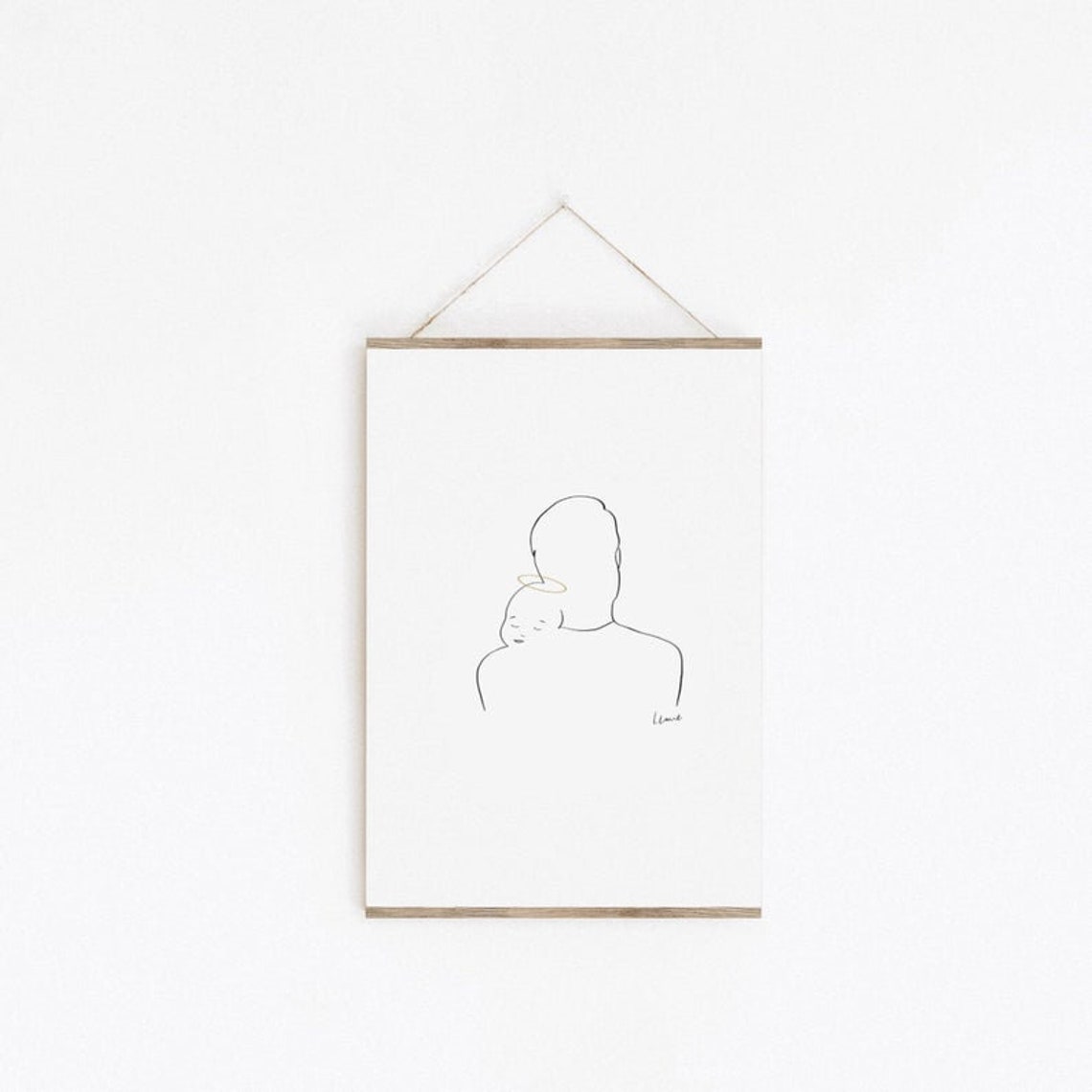 Angel Dad Line Art Physical Print by Liana Lane - Etsy