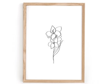 August Flower Drawing - Etsy
