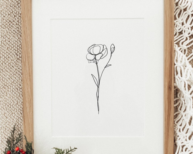DIGITAL DOWNLOAD January Carnation Birth Flower, Printable Wall Art ...