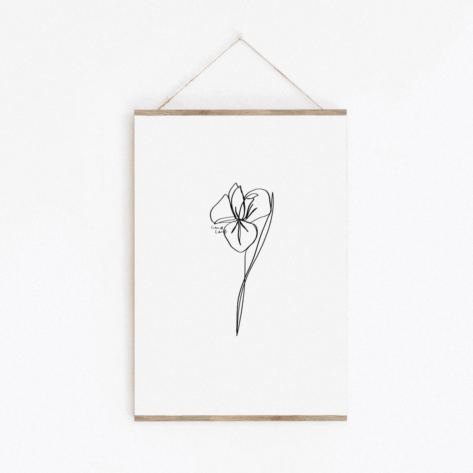 DIGITAL DOWNLOAD February Birth Flower Iris Drawing | Etsy