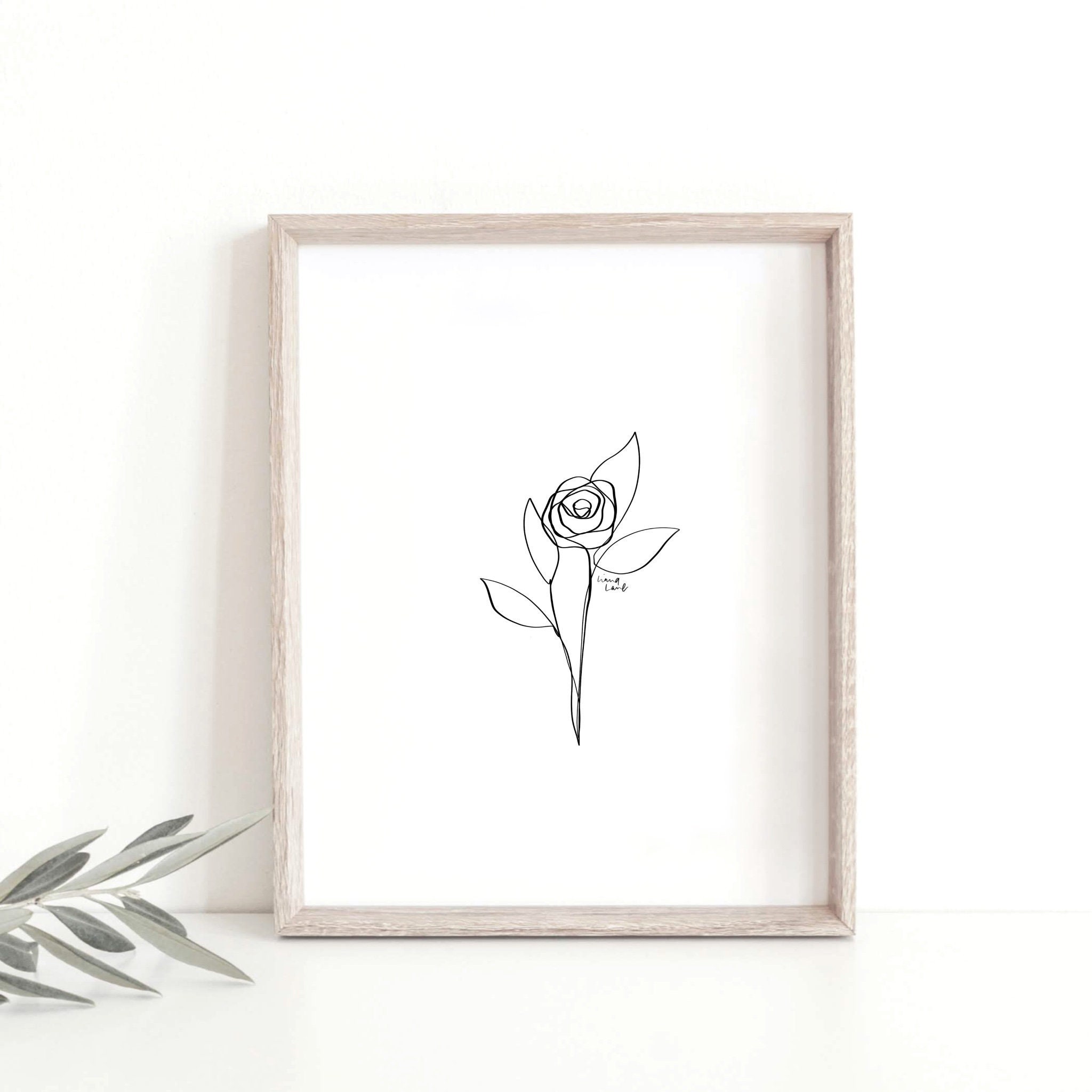 DIGITAL DOWNLOAD June Birth Flower Rose Drawing Printable - Etsy