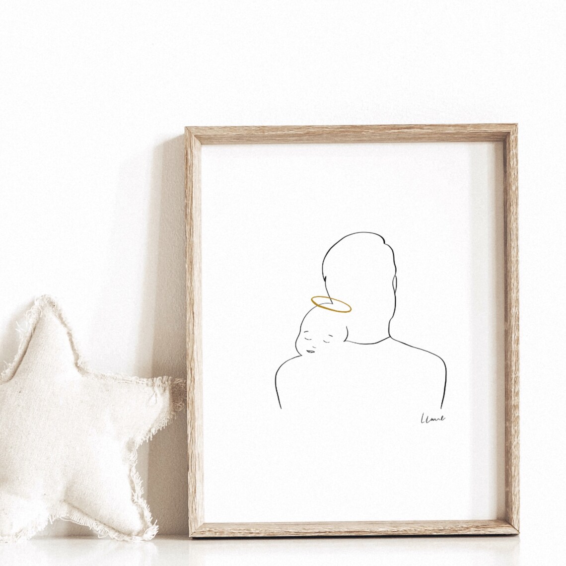 Angel Dad Line Art Physical Print by Liana Lane - Etsy