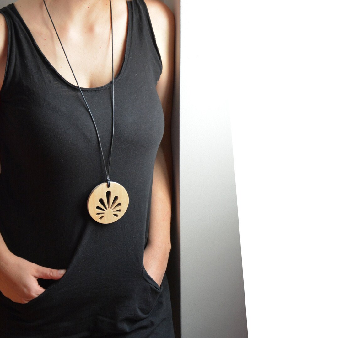Wooden Anthos Flower Pendant: Ancient Greek Symbol Necklace - Etsy