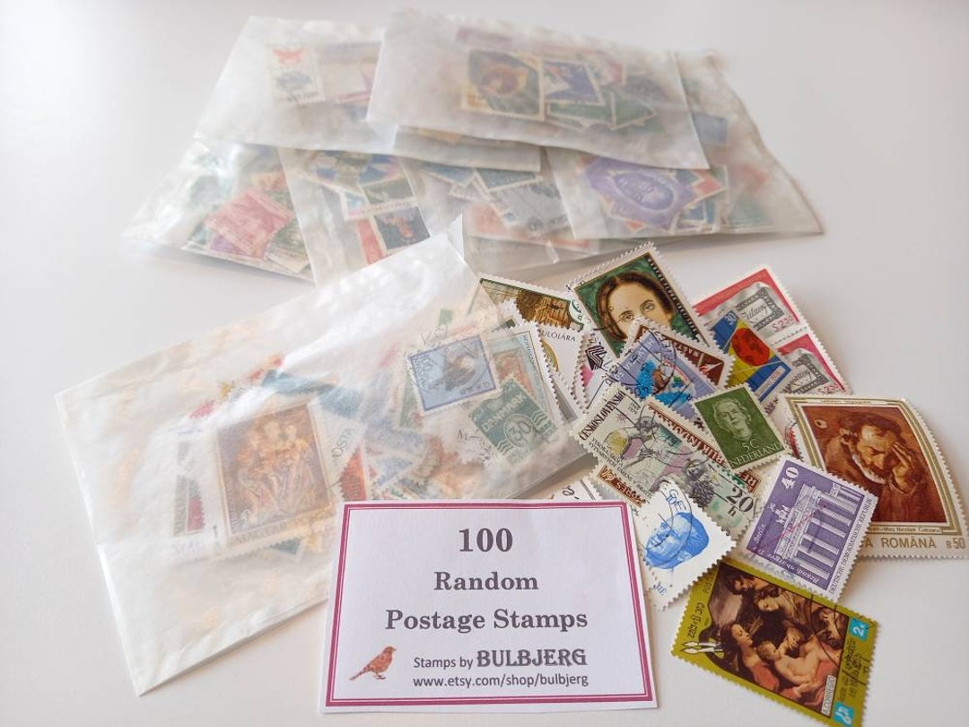 100 Random Postage Stamps Worldwide Mix - Etsy