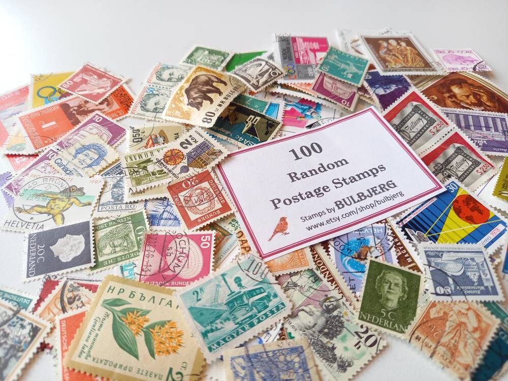 100 Random Postage Stamps Worldwide Mix - Etsy