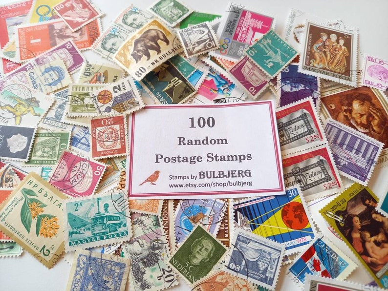 100 Random Postage Stamps Worldwide Mix - Etsy