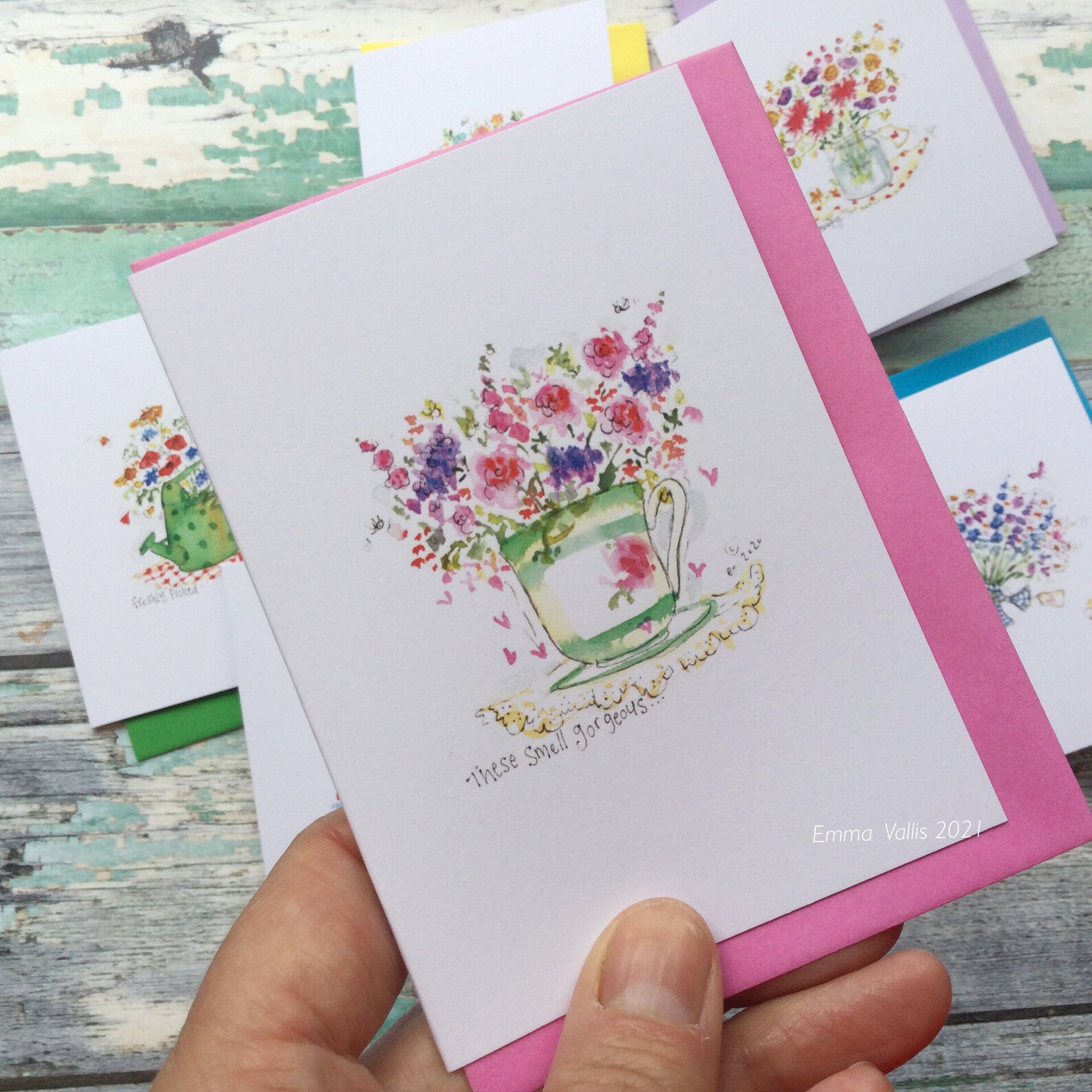 Notelets / Cards from the Garden 6 Watercolour Floral Designs by Emma ...