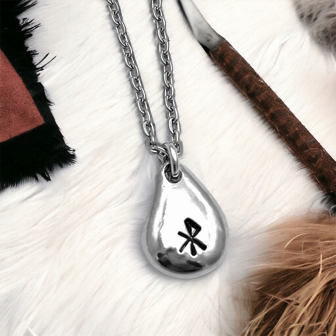 Viking Bindrune Love Pendant, Personalised Rune Necklace, Custom Pewter ...