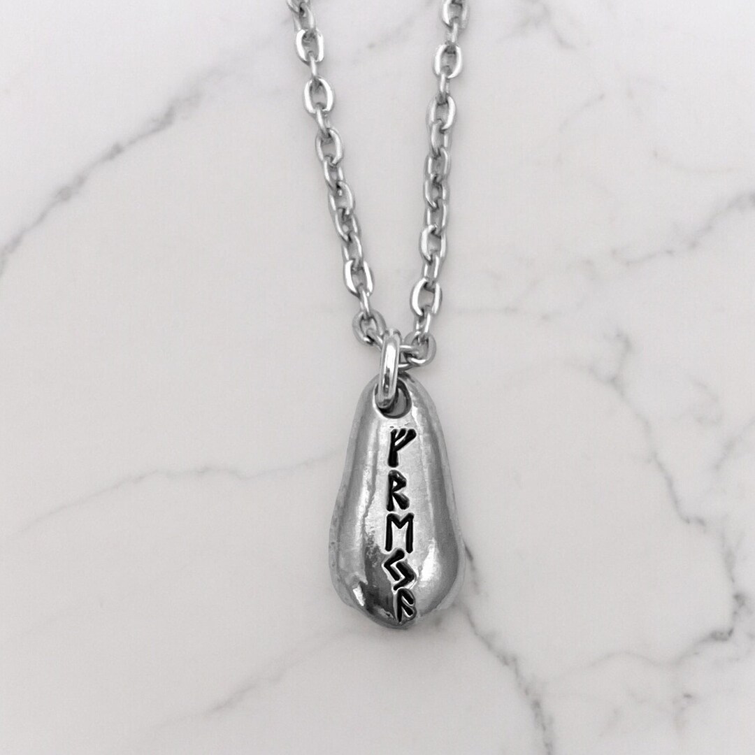 Freya Viking Rune Necklace, Freja Hand Stamped Pewter Pendant, Goddess ...