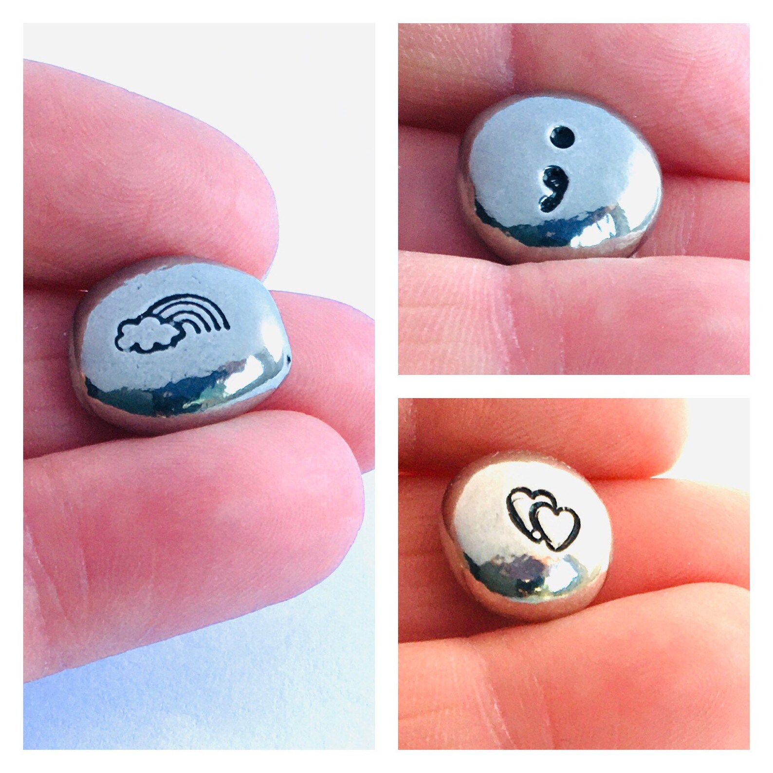 Pewter Pocket Pebble With Personalised Message Send a Hug - Etsy UK